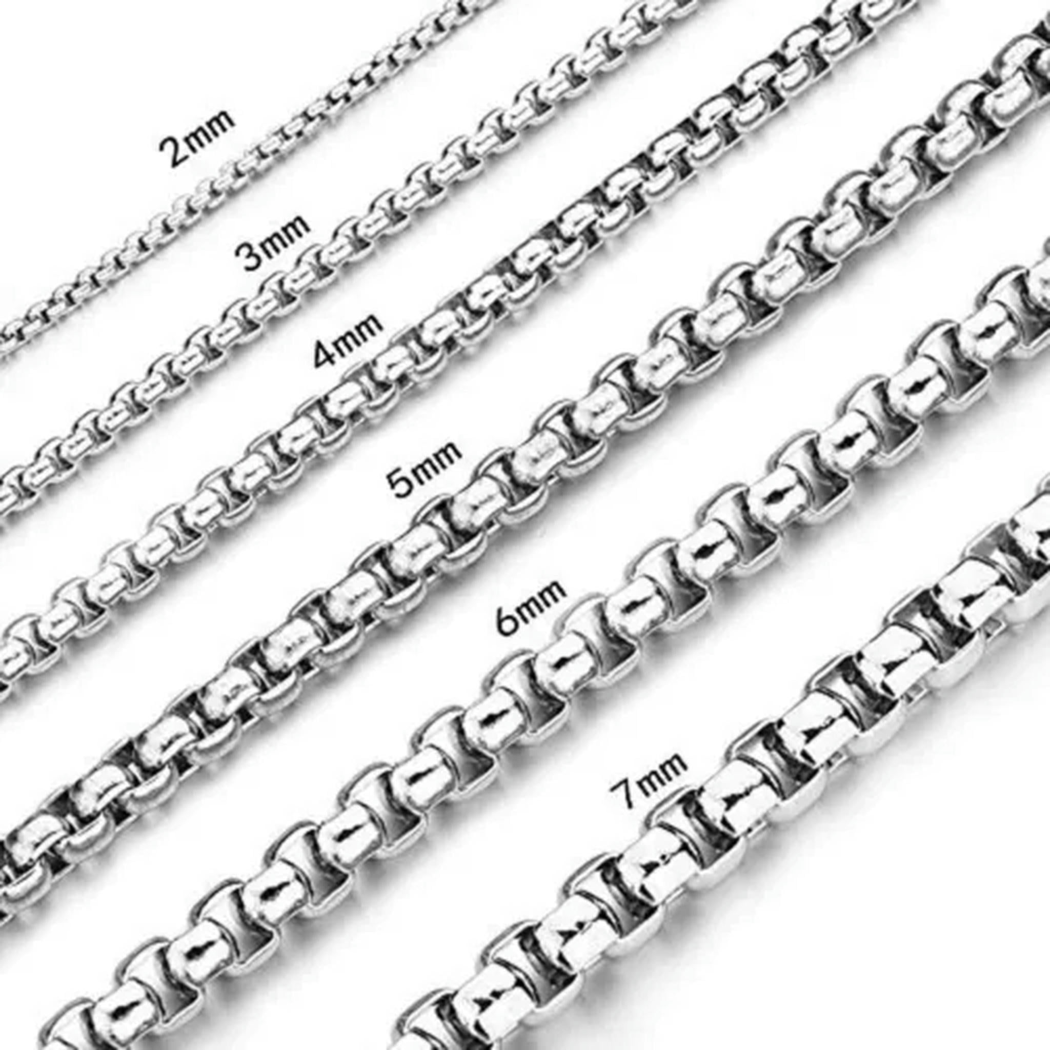 16"-40" Hot Square Rolo Stainless Steel Round Box Chain Necklace for ...