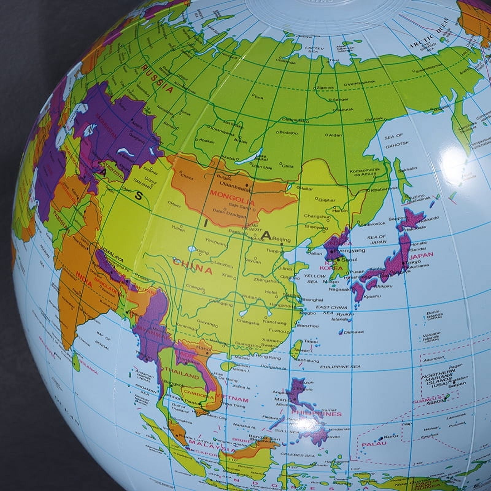 16" 40cm Inflatable World Geography Earth Map Ball Beach Ball ...