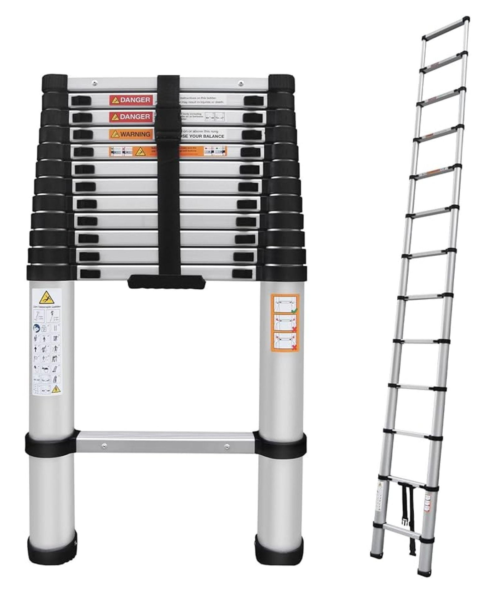 16.4FT 5M Telescoping Ladder Aluminum Multi-Purpose Extension Ladder ...