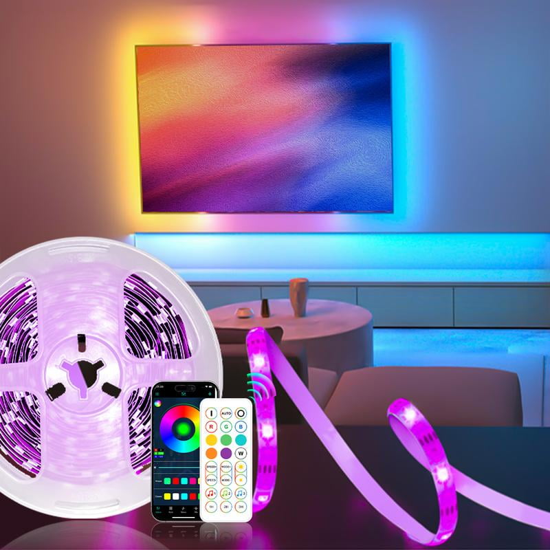 16.4FT RGBIC LED Strip Lights - Music Sync, App/Remote Control, TV ...