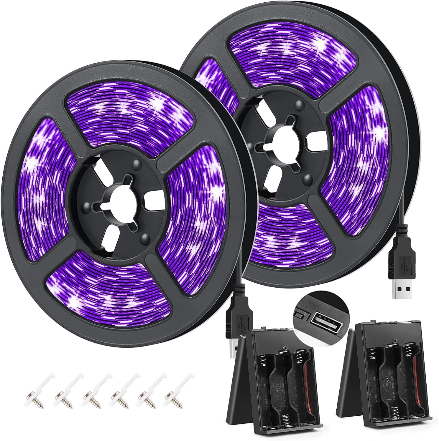 16.4FT UV Light LED Strip, 3528 385nm-400nm USB Non-Waterproof light ...