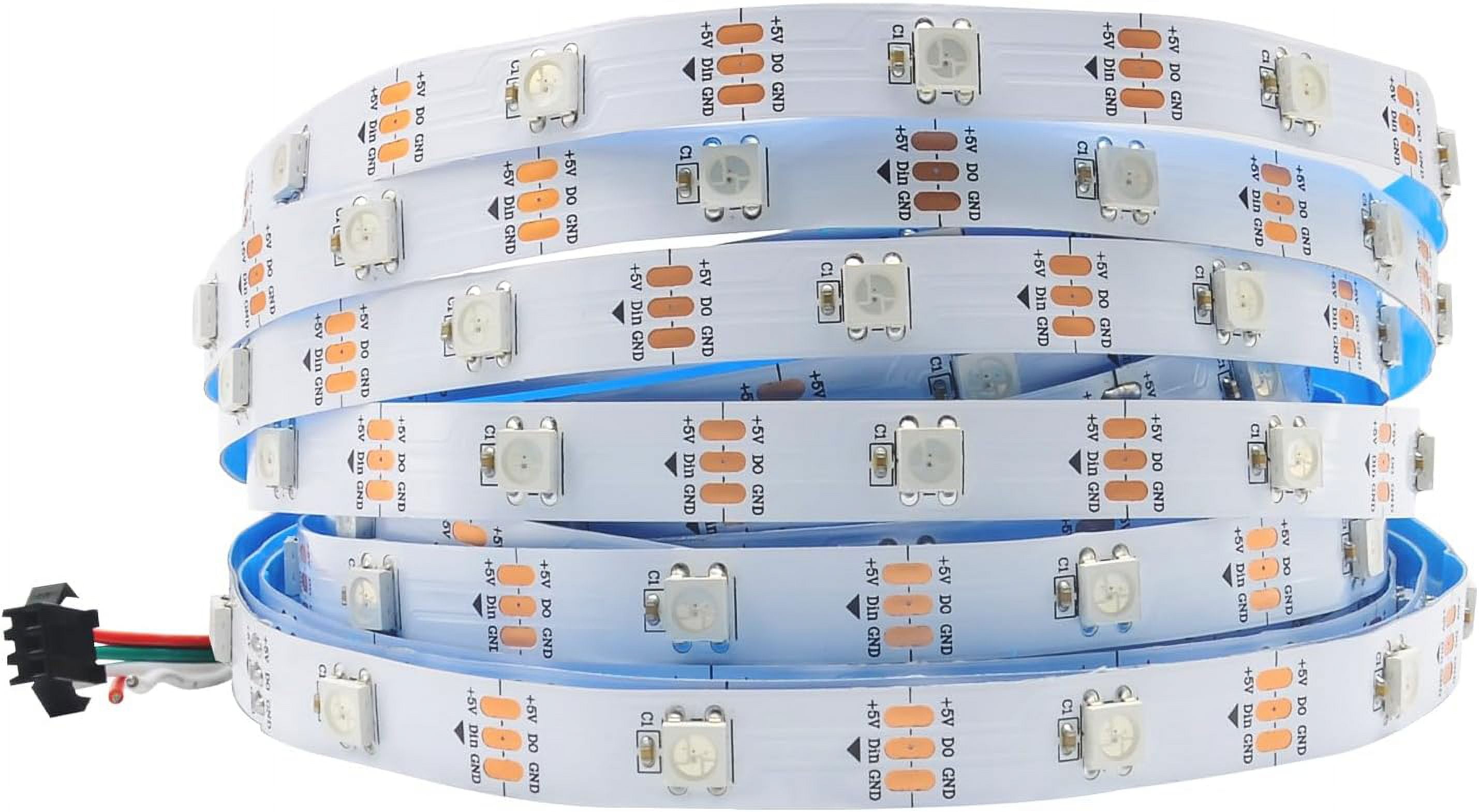 16.4FT WS2812B 5V LED Strip Lights 150 Individual Addressable RGB IC ...