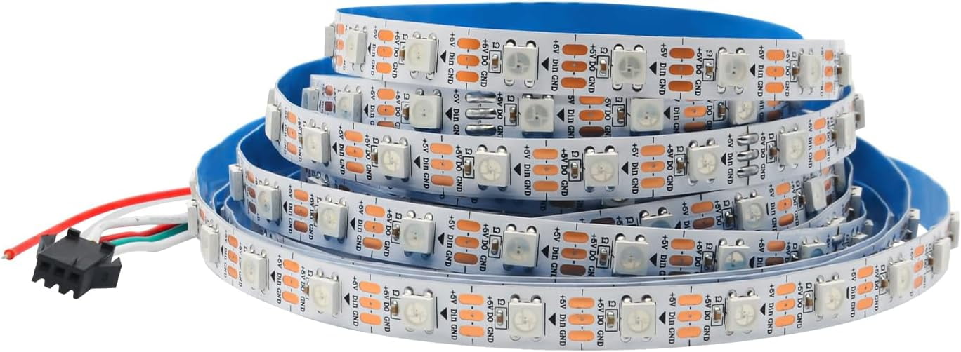 16.4FT WS2812B 5V LED Strip Lights 300 Individual Addressable RGB IC ...