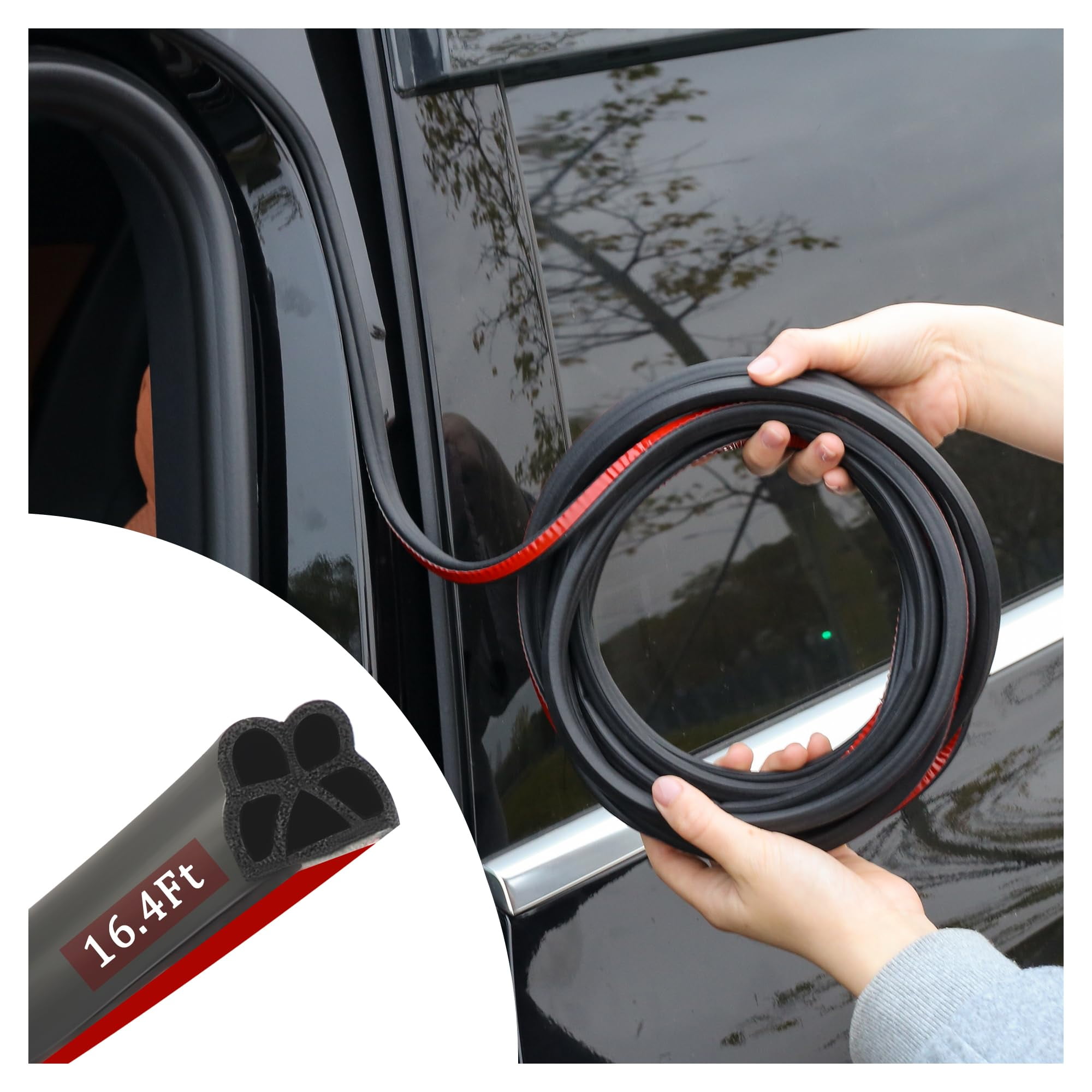 16.4Ft Car Door Weather DHF10 Stripping Door Seal Strip,B-Shape Layer ...