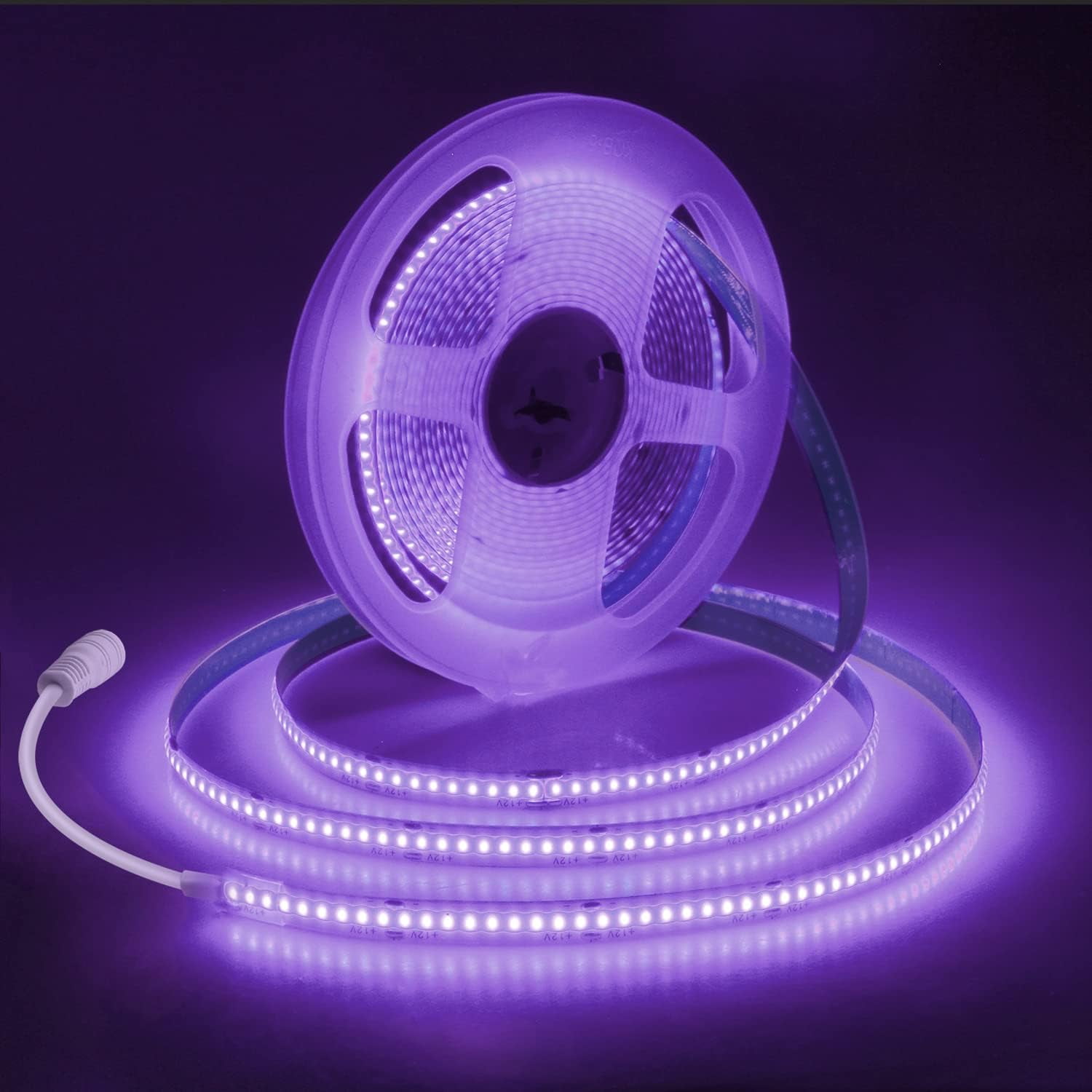 16.4Ft Cob Purple Led Strip Lights For Bedroom 1600Leds Uniform Glow ...