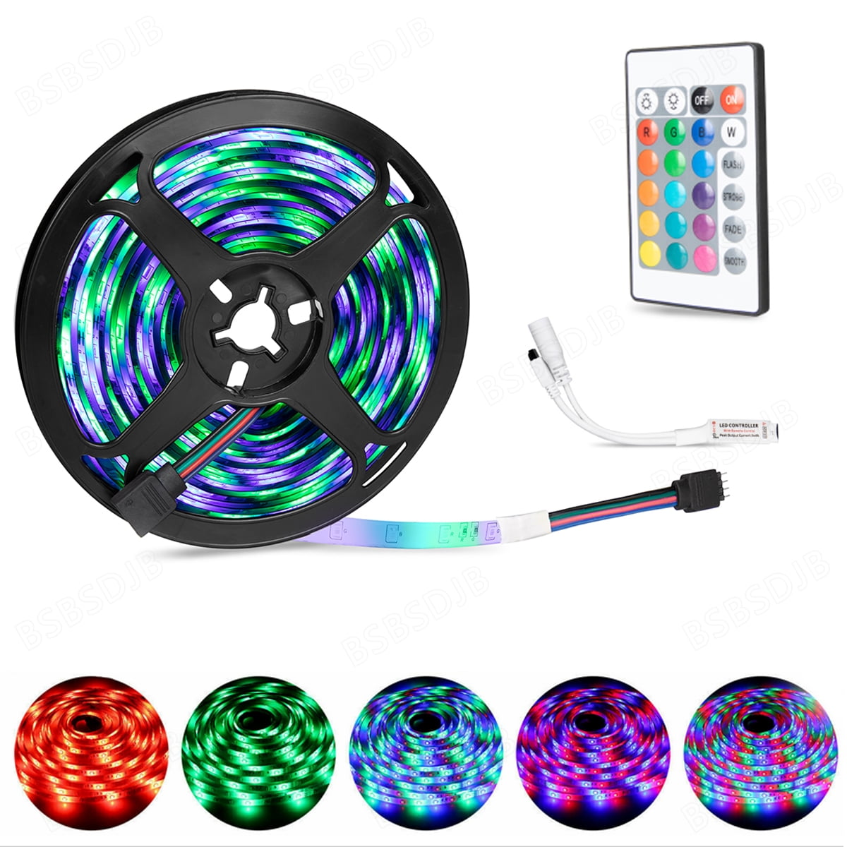 16.4Ft LED Camper Awning Boat Light Set w/IR Remote RGB Color IP65 ...