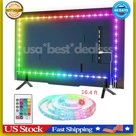 16.4Ft Led Tv Backlight Strip – Usb Light Strip For 32–80 Inch Tvs And ...