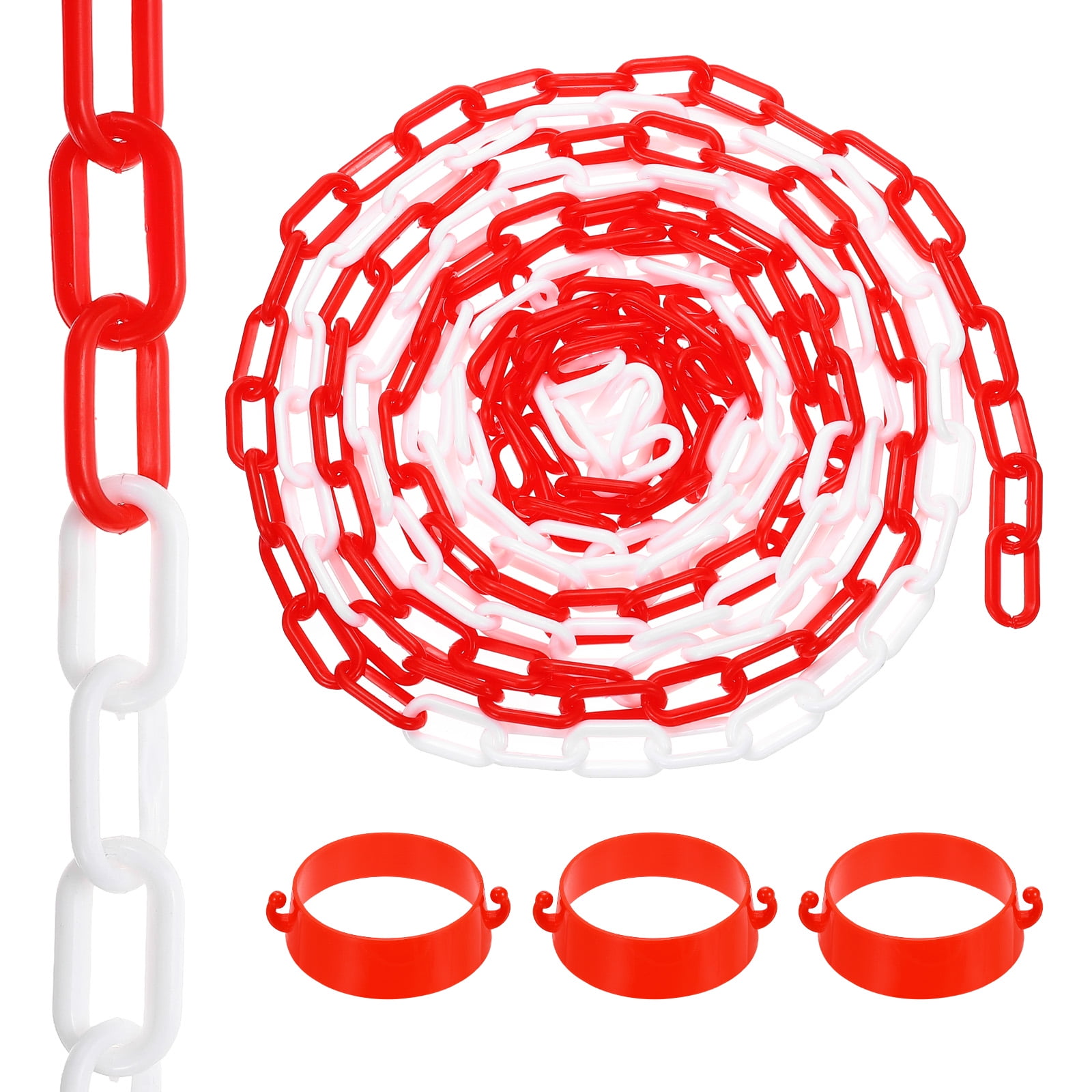 16.4Ft Plastic Chain Barrier, Safety Link Chain Stanchion with Traffic ...