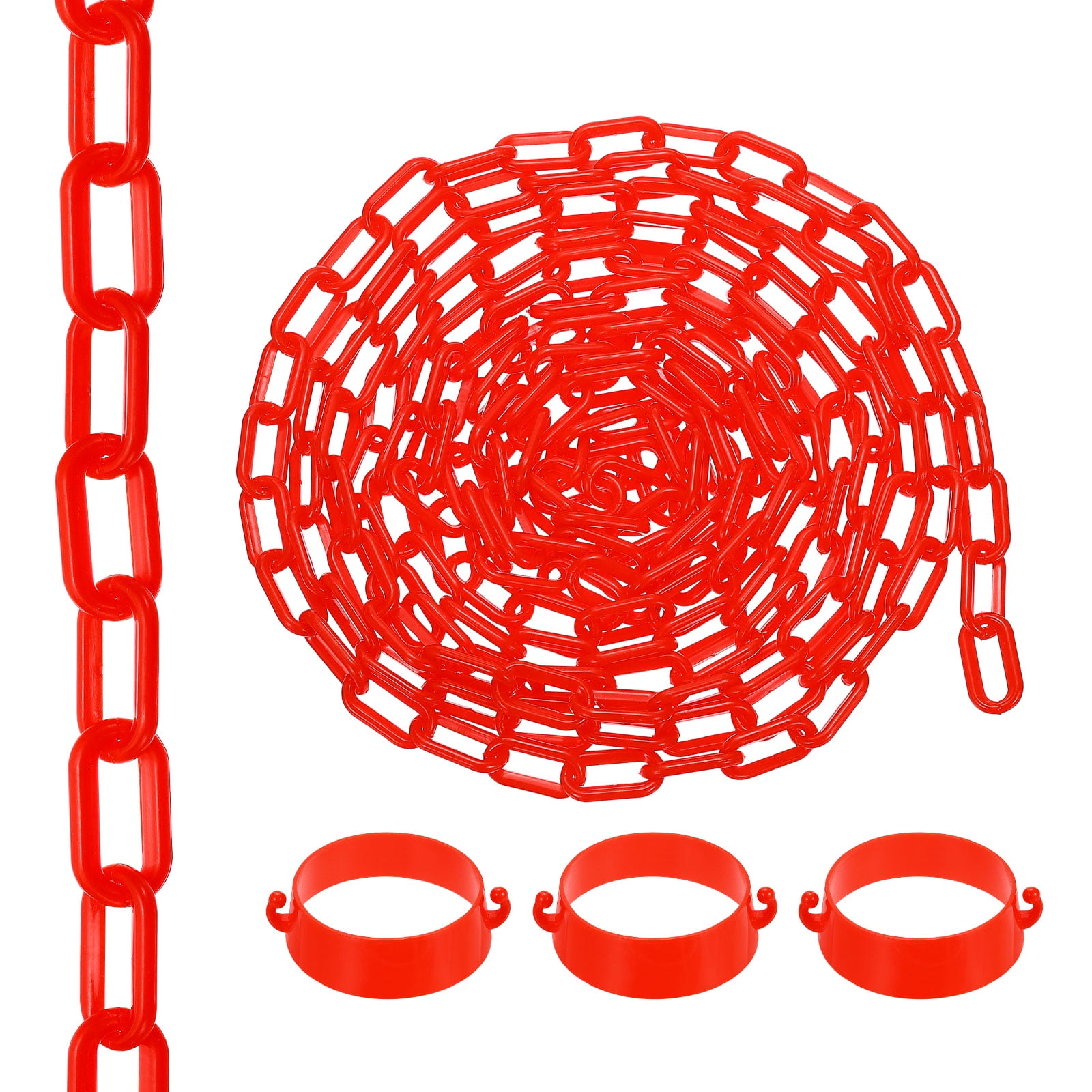 16.4Ft Plastic Chain Barrier, Safety Link Chain Stanchion with Traffic ...
