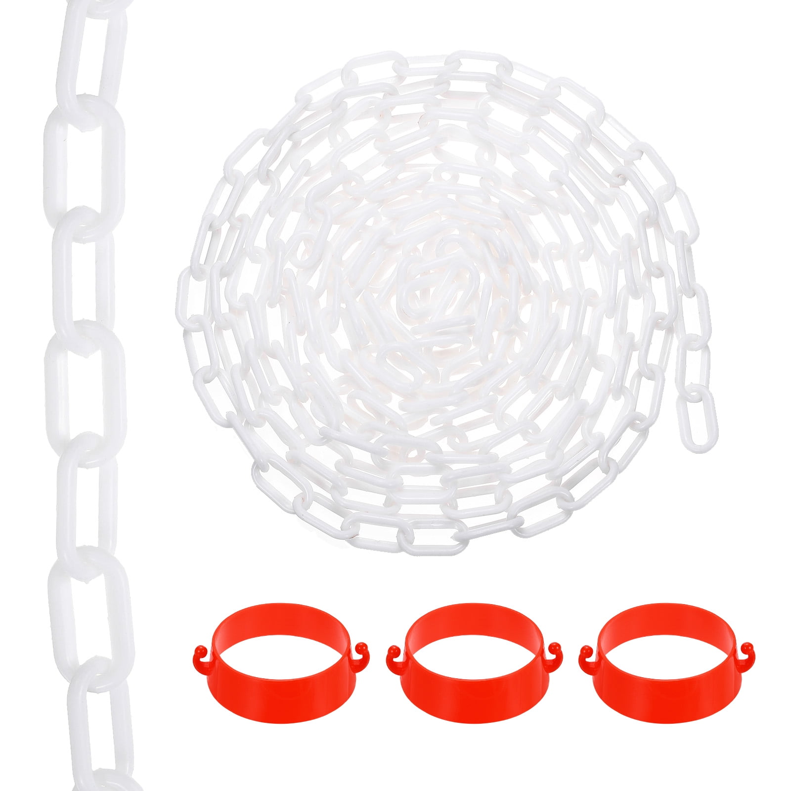 16.4Ft Plastic Chain Barrier, Safety Link Chain Stanchion with Traffic ...