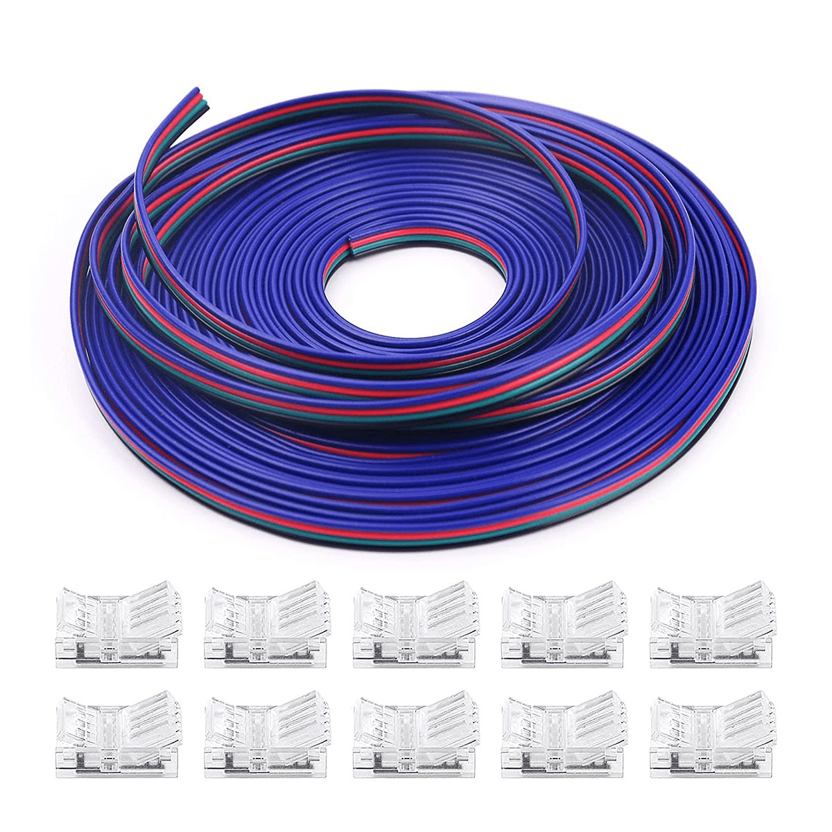 16.4Ft RGB LED Wire 22 AWG 4Pin RGB Wire with Connector - Walmart.com