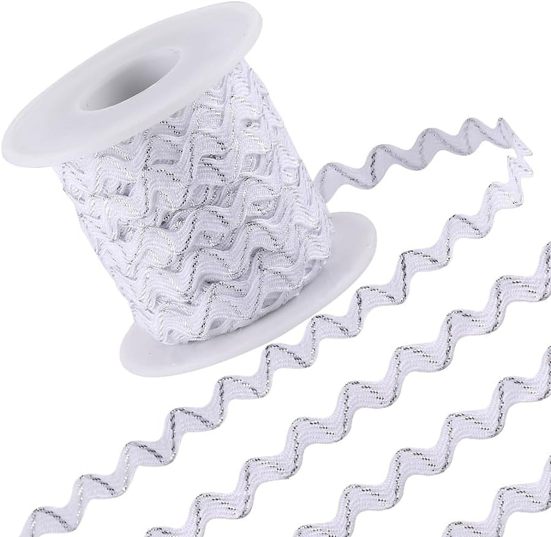 16.4Yds/15m Metallic Rick Rack Sparkly White Wave Bending Fringe Trim ...