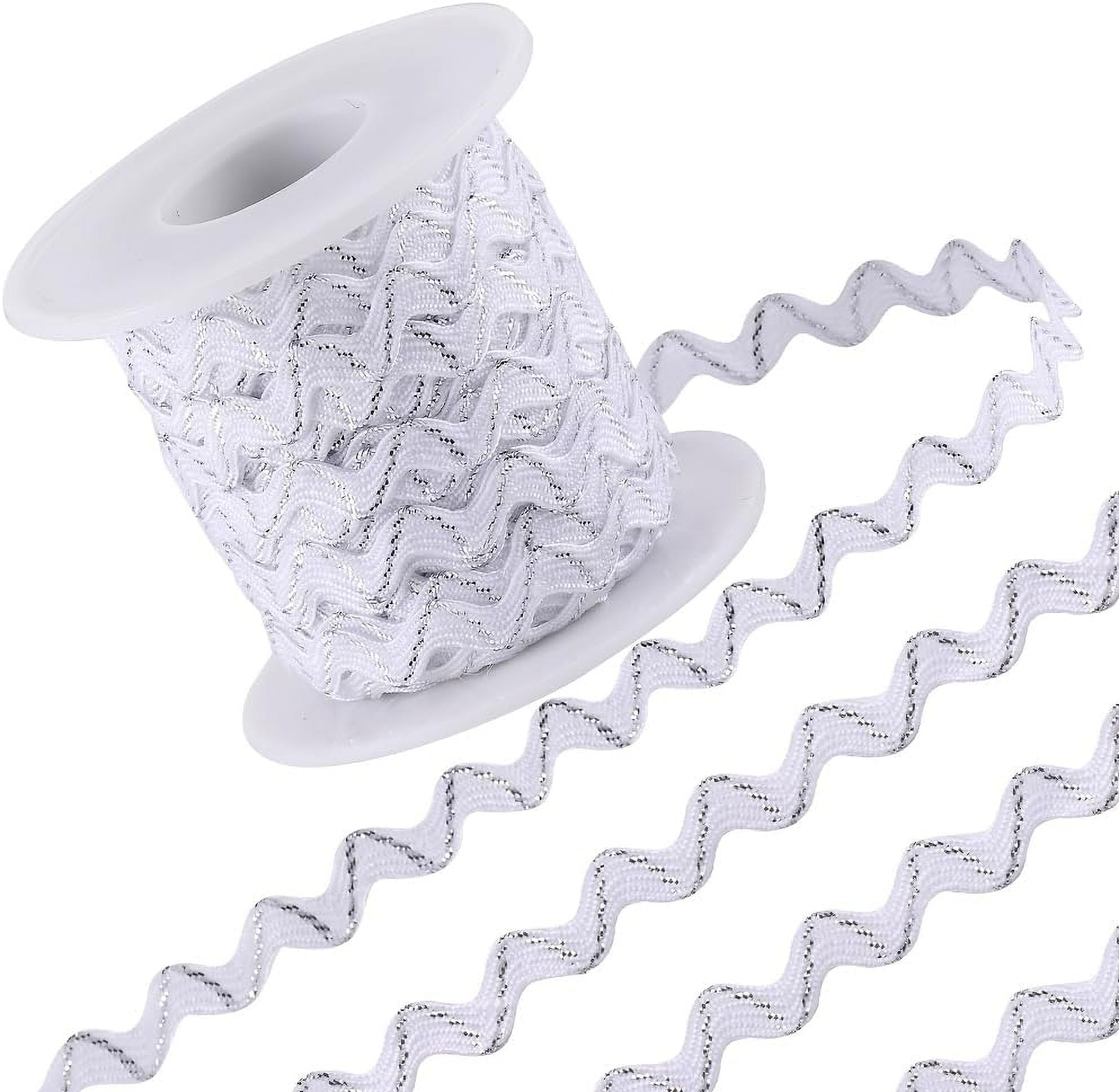 16.4Yds/15m Metallic Rick Rack Sparkly White Wave Bending Fringe Trim ...