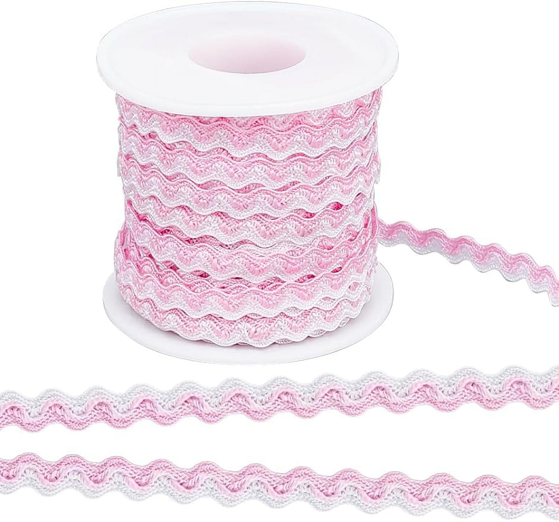 16.4Ydsx 8mm RIC Rac Bending Fringe Trim Wave Ribbons Pearl Pink Woven ...
