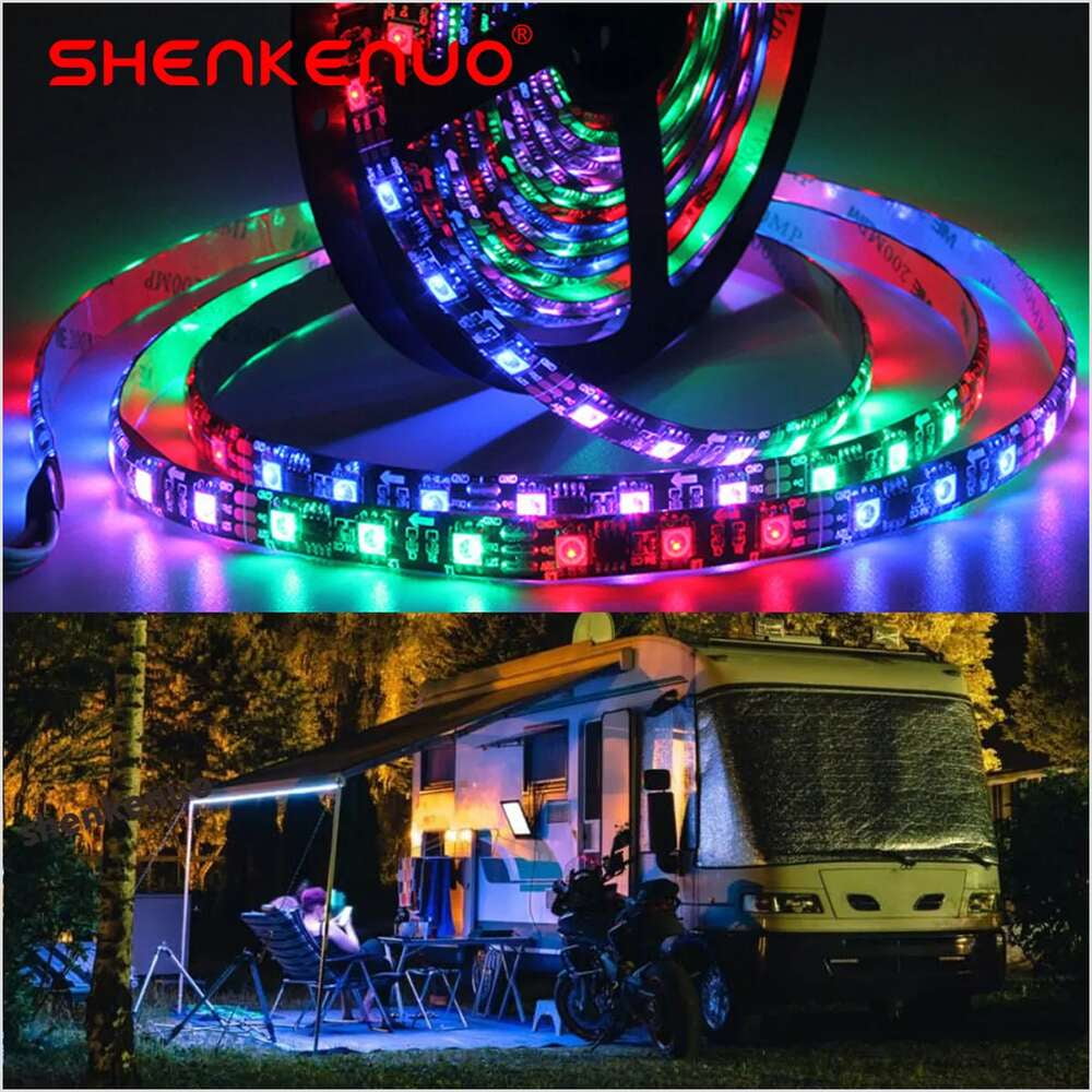 16.4ft 3528 UV / RGB LED Strip Black Light Night Fishing Ultraviolet ...