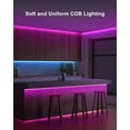 16.4ft Bluetooth RGB COB Led Strip Lights with Remote, Dimmable Smart ...
