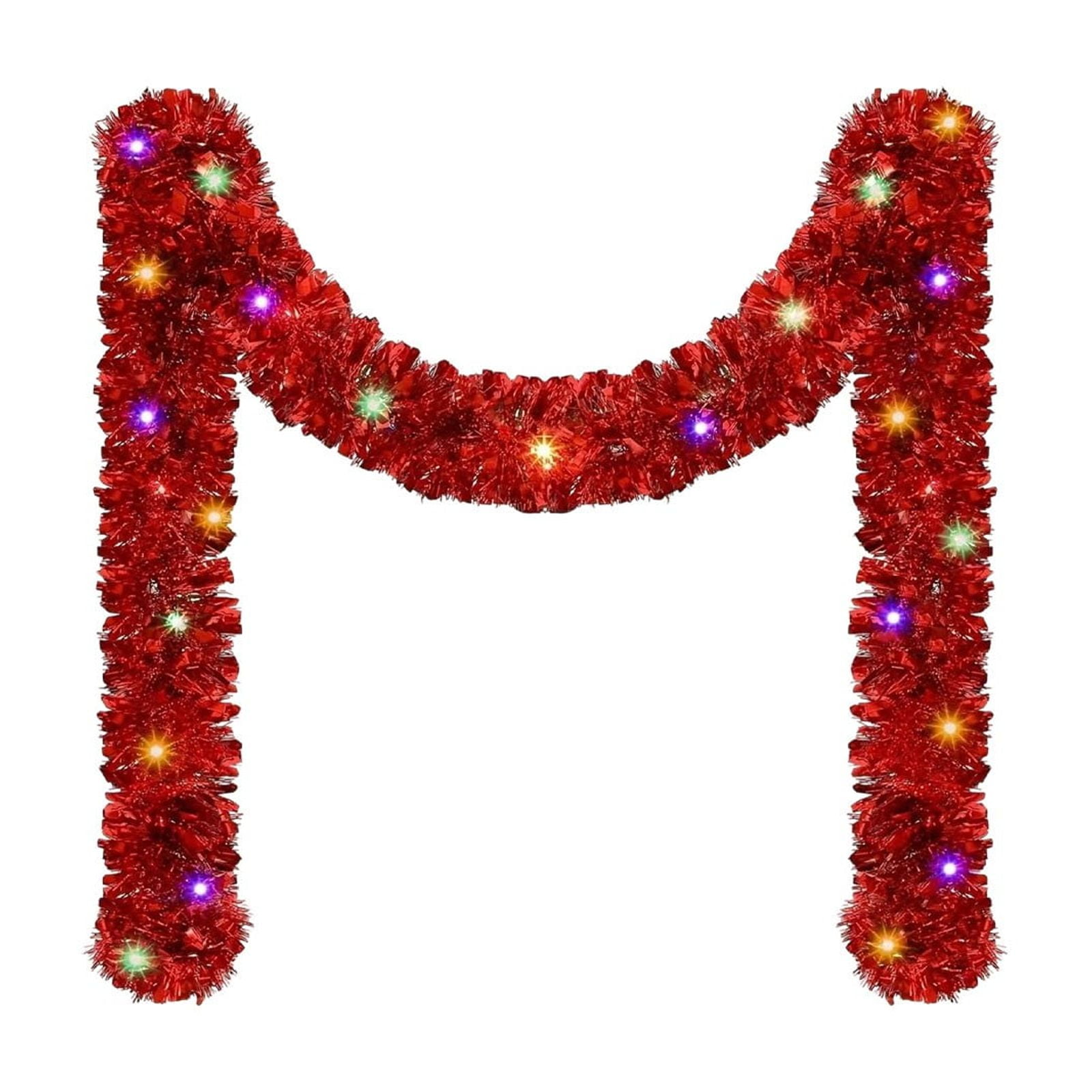 16.4ft Christmas Tinsel Garland with Light Christmas Decorations ...