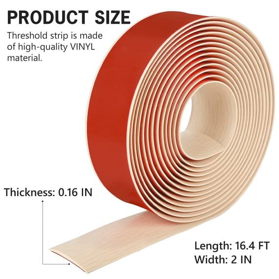 16.4ft Floor Transition Strip Self Adhesive Vinyl Cover Flat Divider ...
