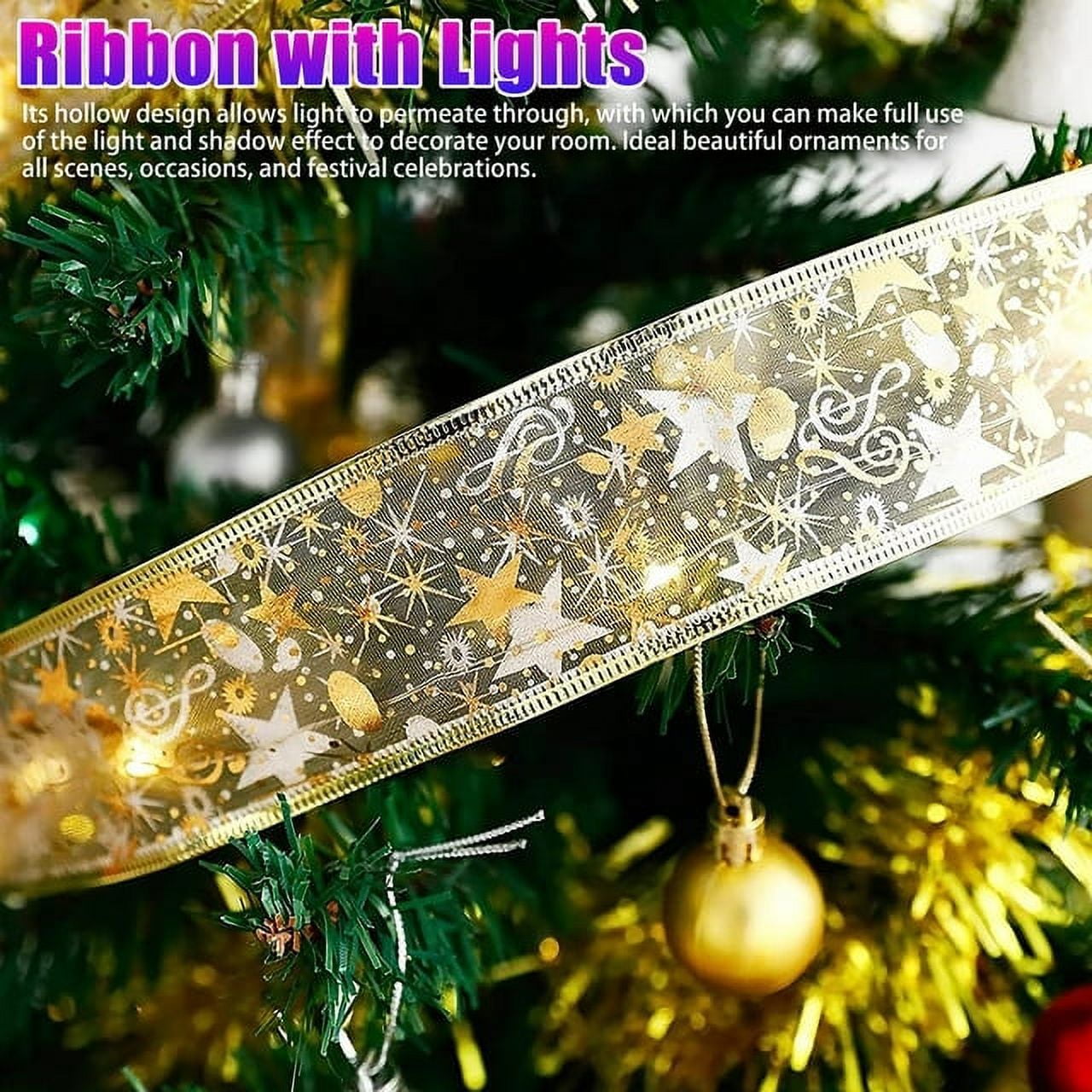 16.4ft Ribbon Lights, 50 LED Fairy String Lights, Waterproof Battery ...