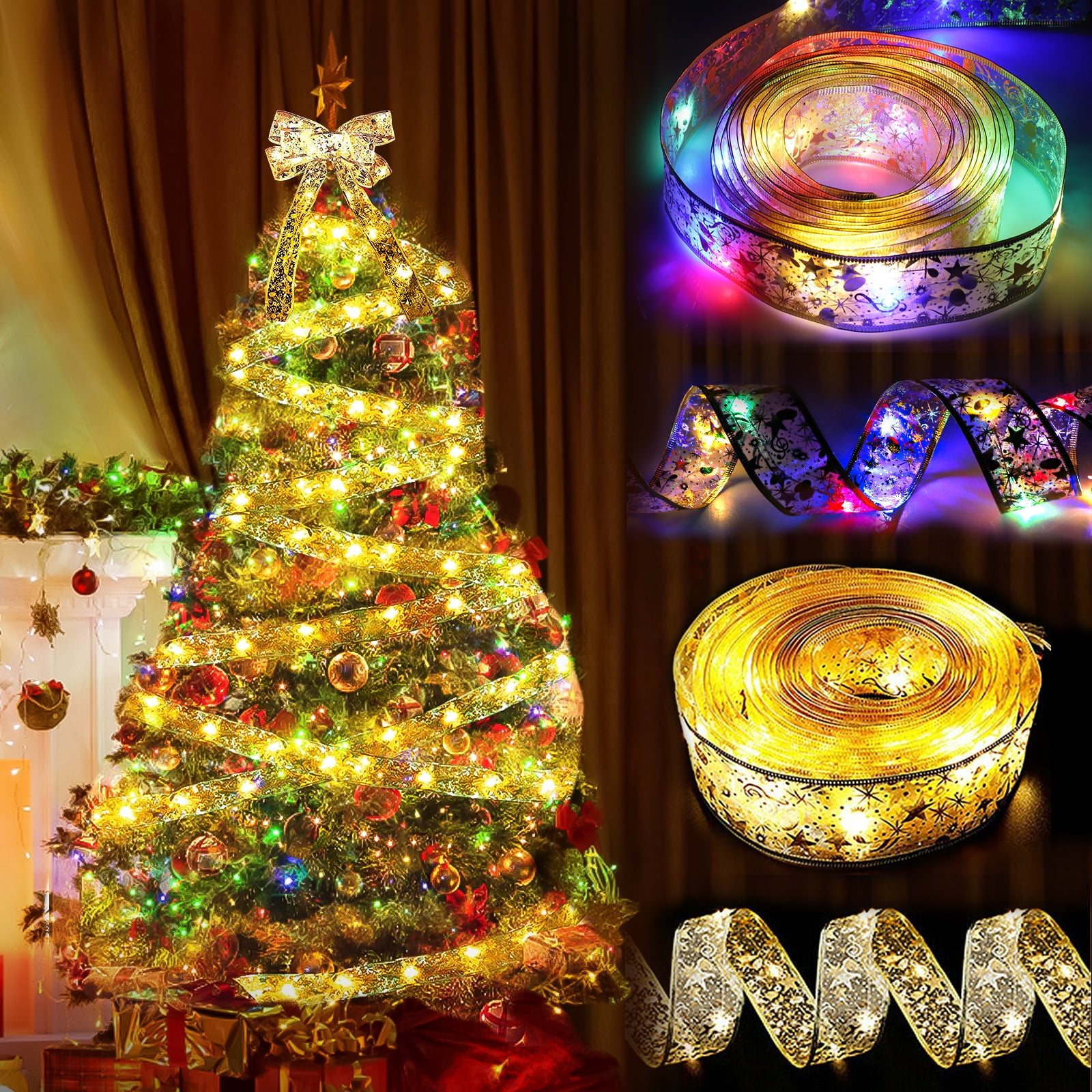 16.4ft Ribbon Lights, TSV 50 LED Fairy String Lights, Waterproof ...
