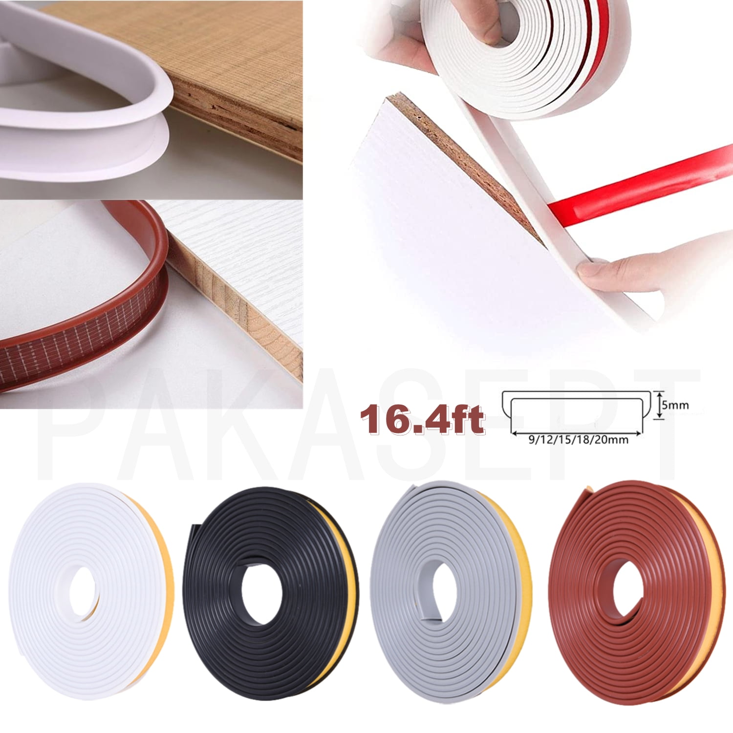 16.4ft Self Adhesive Edging Tape Furniture-Banding Seal Strips U Shaped ...