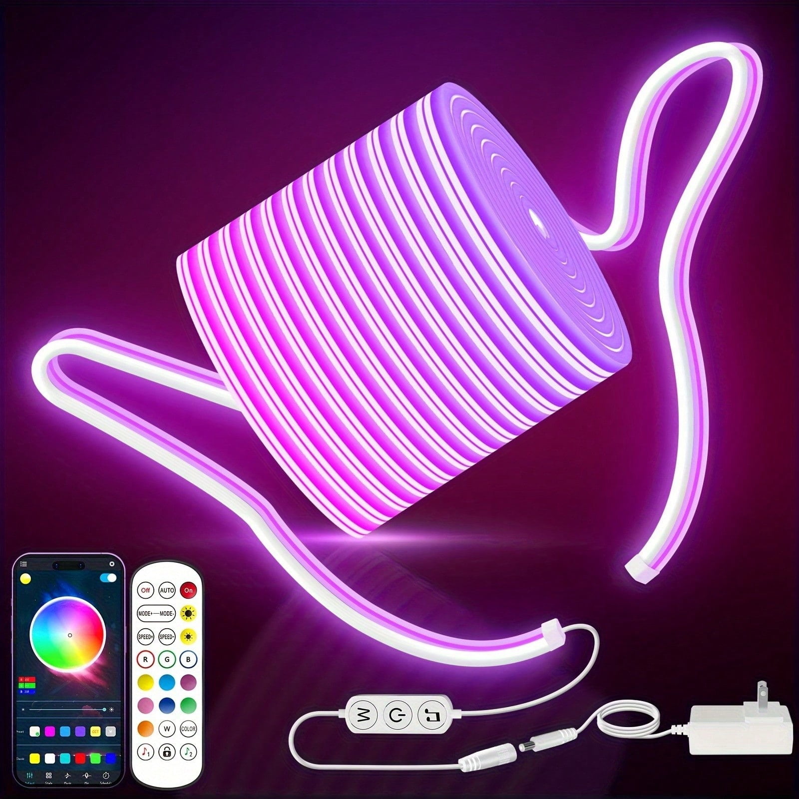 16.4ft-USB-Powered RGB LED Light Strip,Sync With Music,With Timing ...