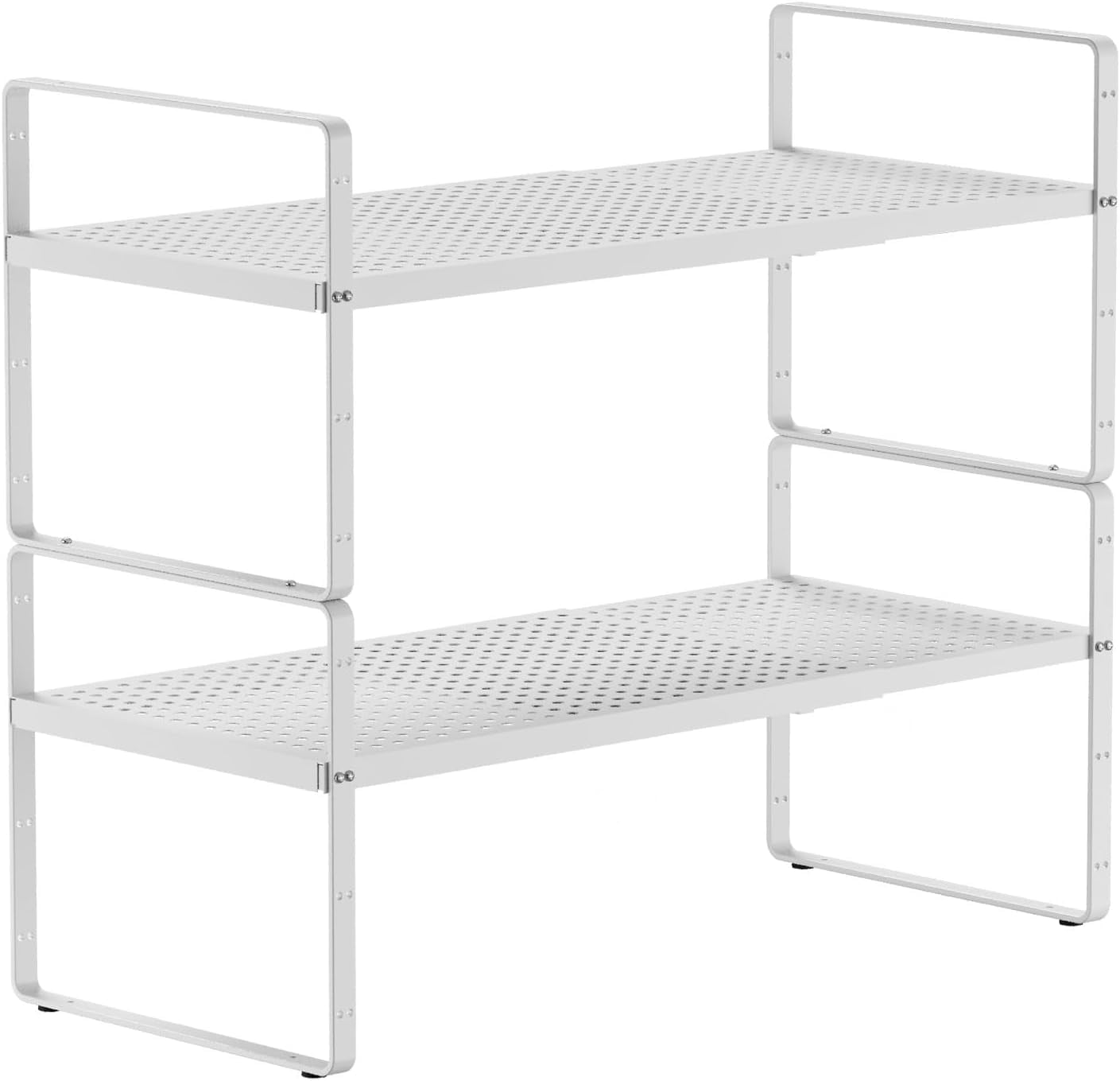 16.5-27’’L Expandable Cabinet Shelf Organizers, Stackable Metal Shelves ...