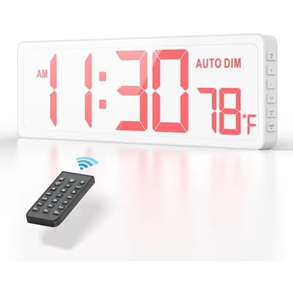 16.5" Large Digital Wall Timer Clock with Countdown Timer, Auto Dimmer ...