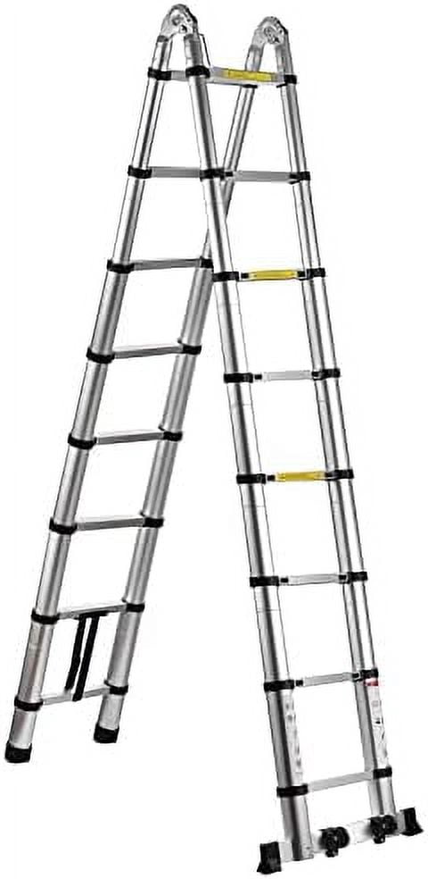 16.5 FT Aluminum Telescopic Extension Ladder 330 LBS Capacity A-Type ...