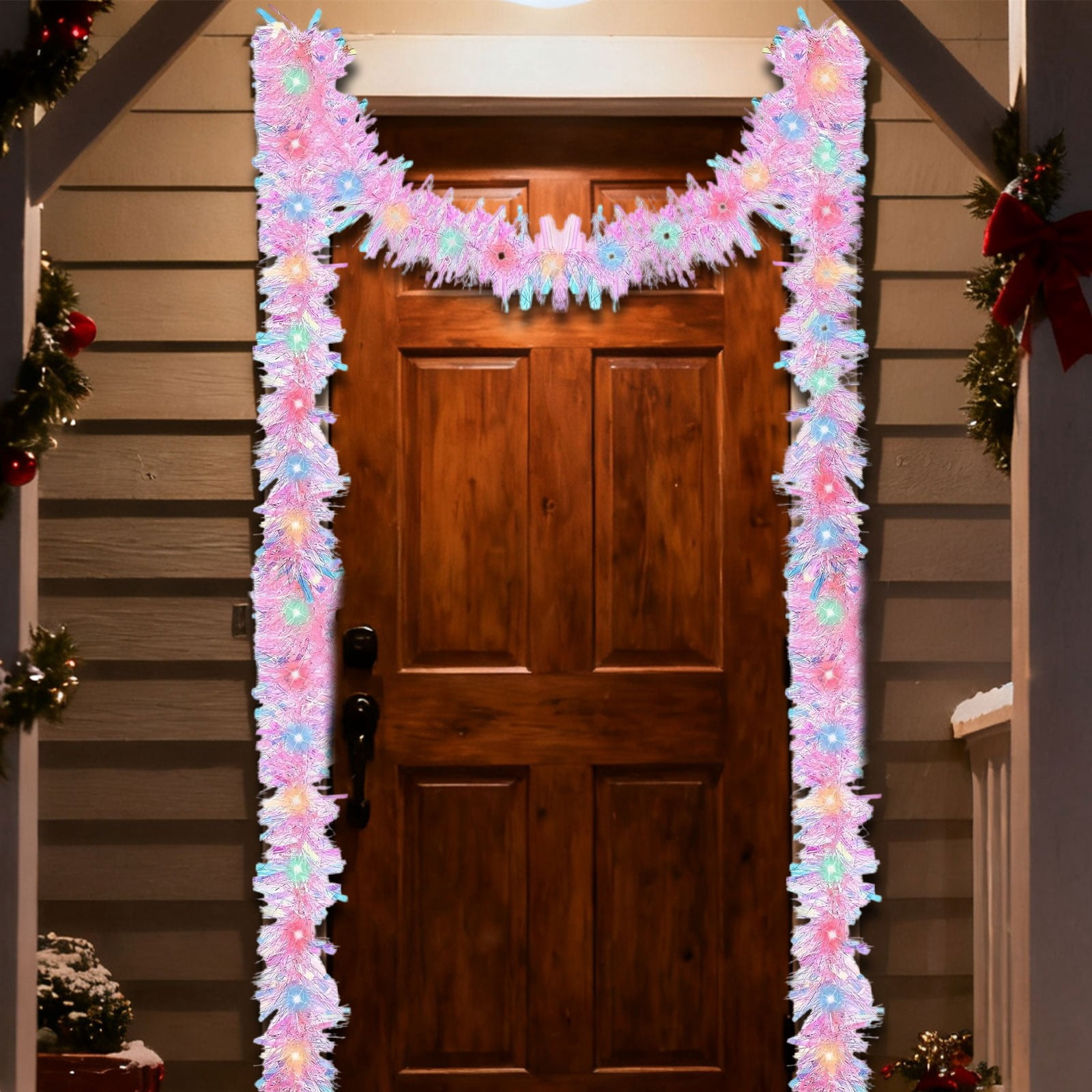 16.5 Ft Christmas Garland with Led, Decorative Plastic Strip With ...