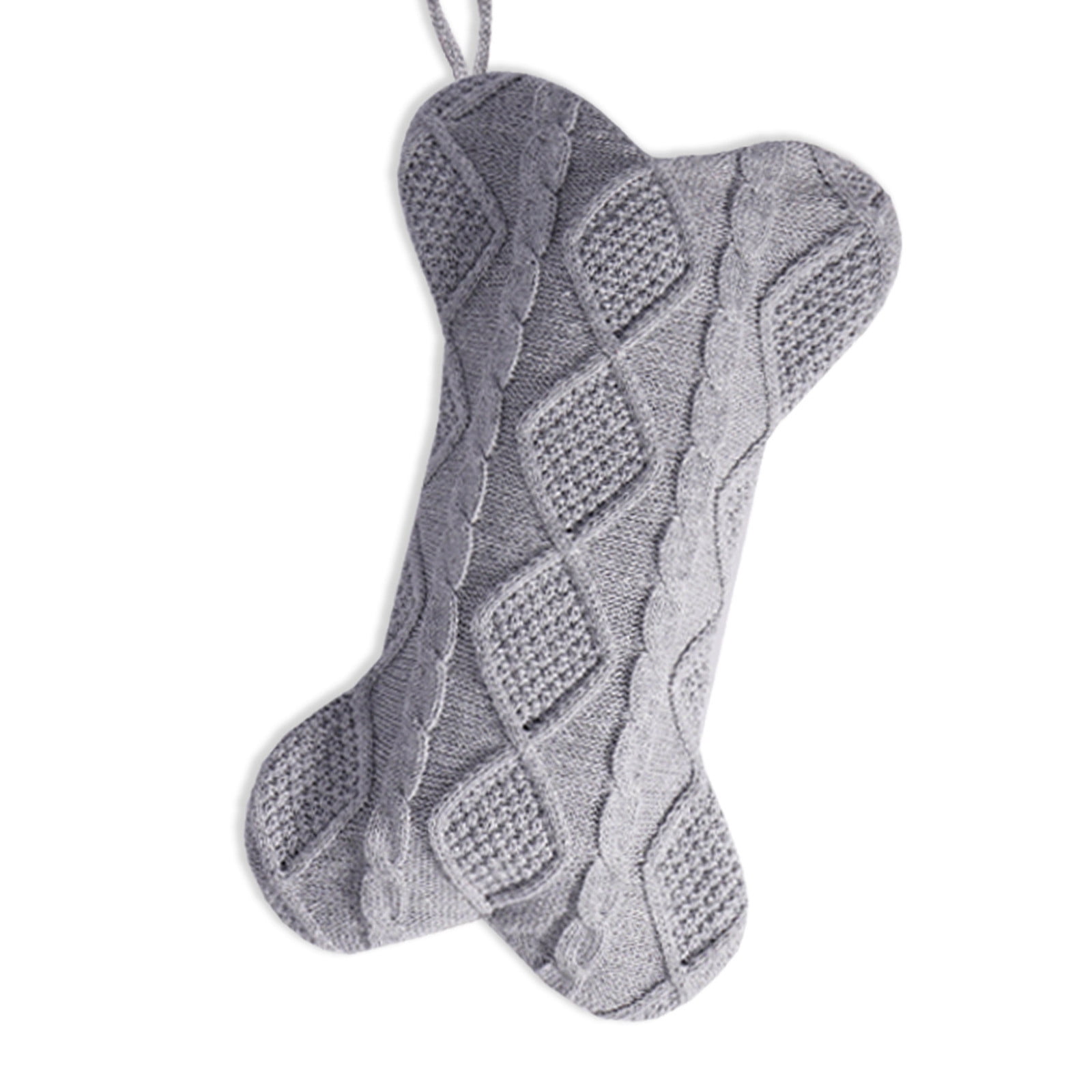 16.5 Inch Large Double Side Knitted Dog Christmas Stocking Bone Shaped ...
