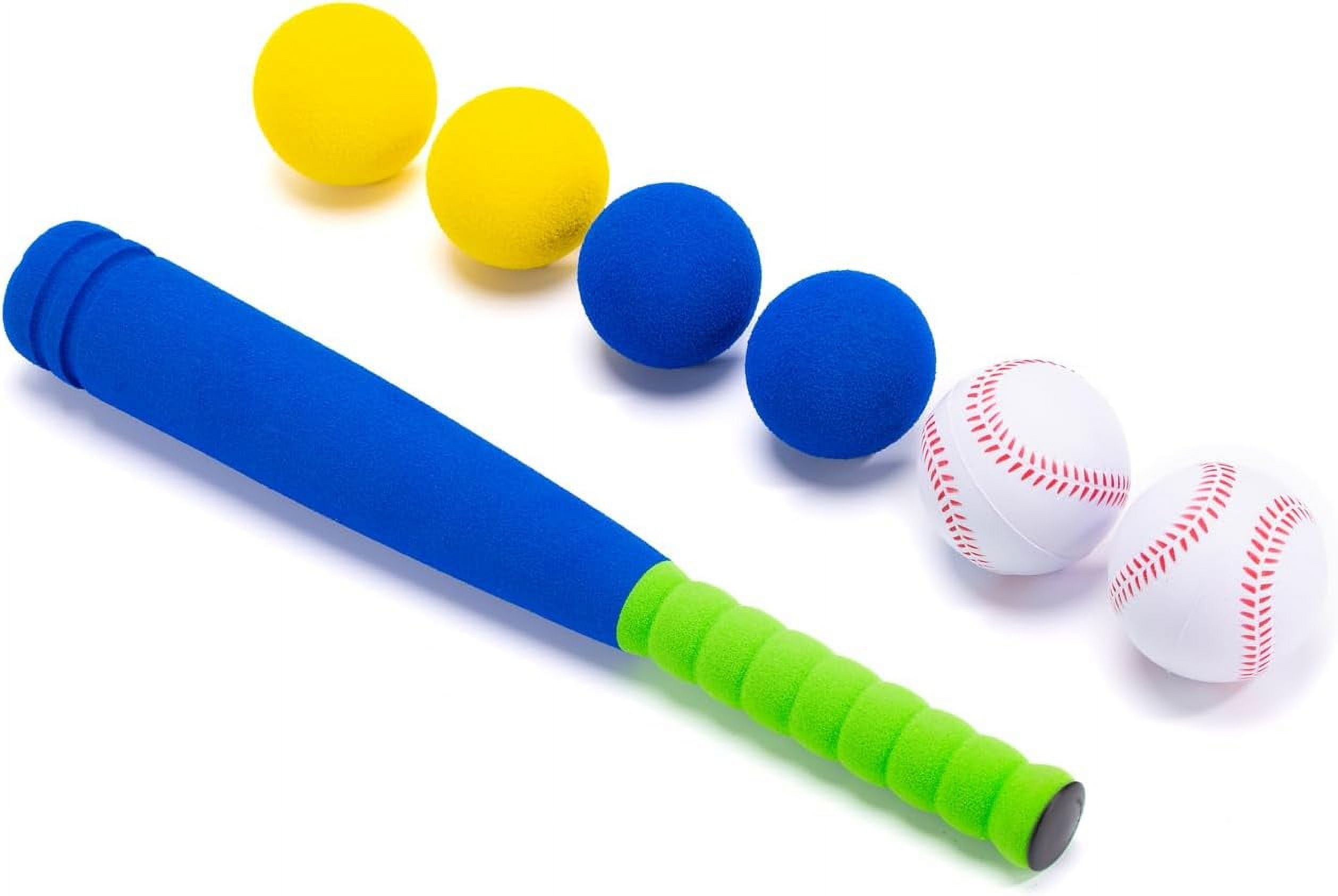 16.5 Inch [Mini Size] Soft Kids Foam Baseball Bat Toy Set with 6 Balls ...