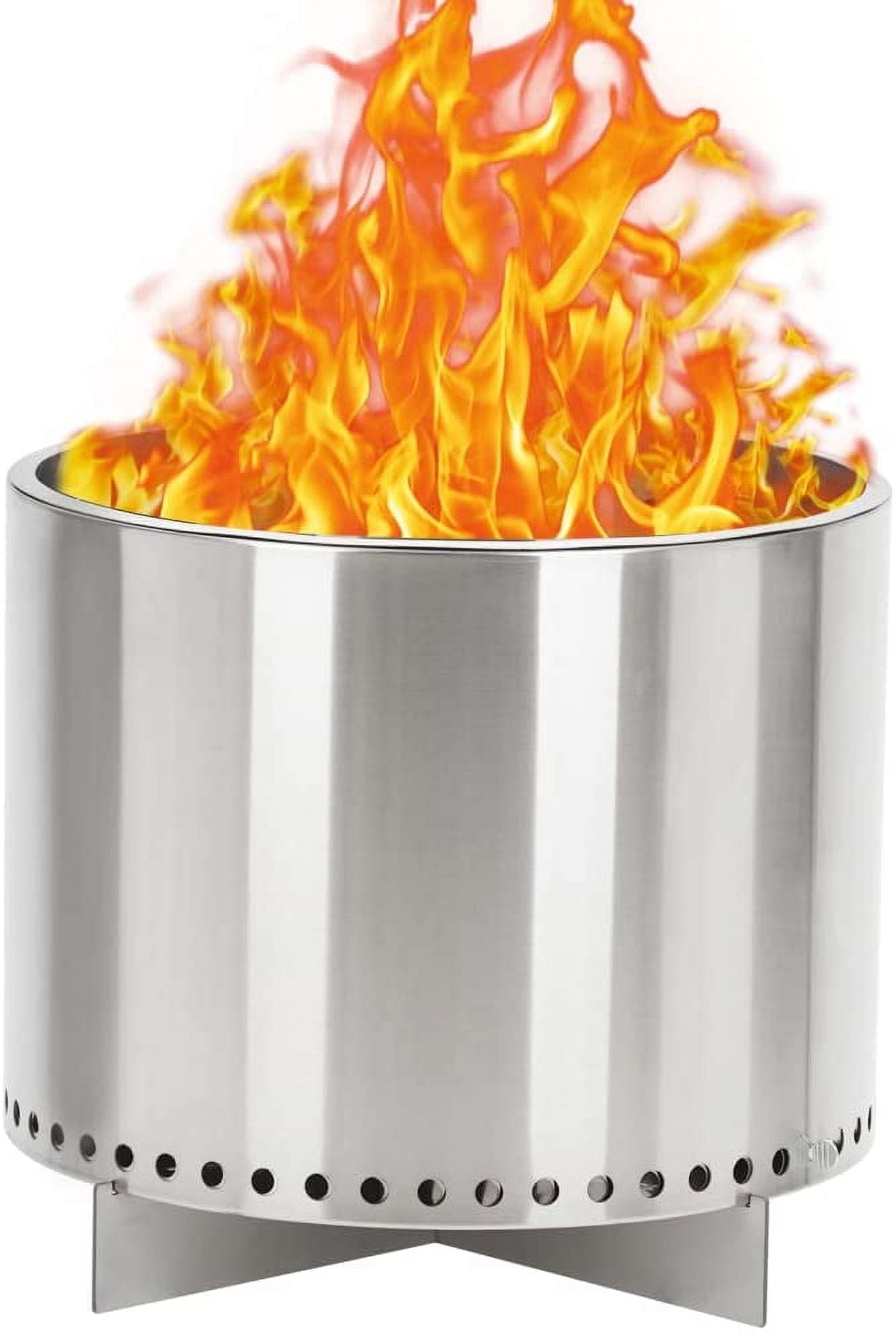 16.5 Inch Portable Smokeless Fire Pit with Stand, Stainless Steel Stove ...