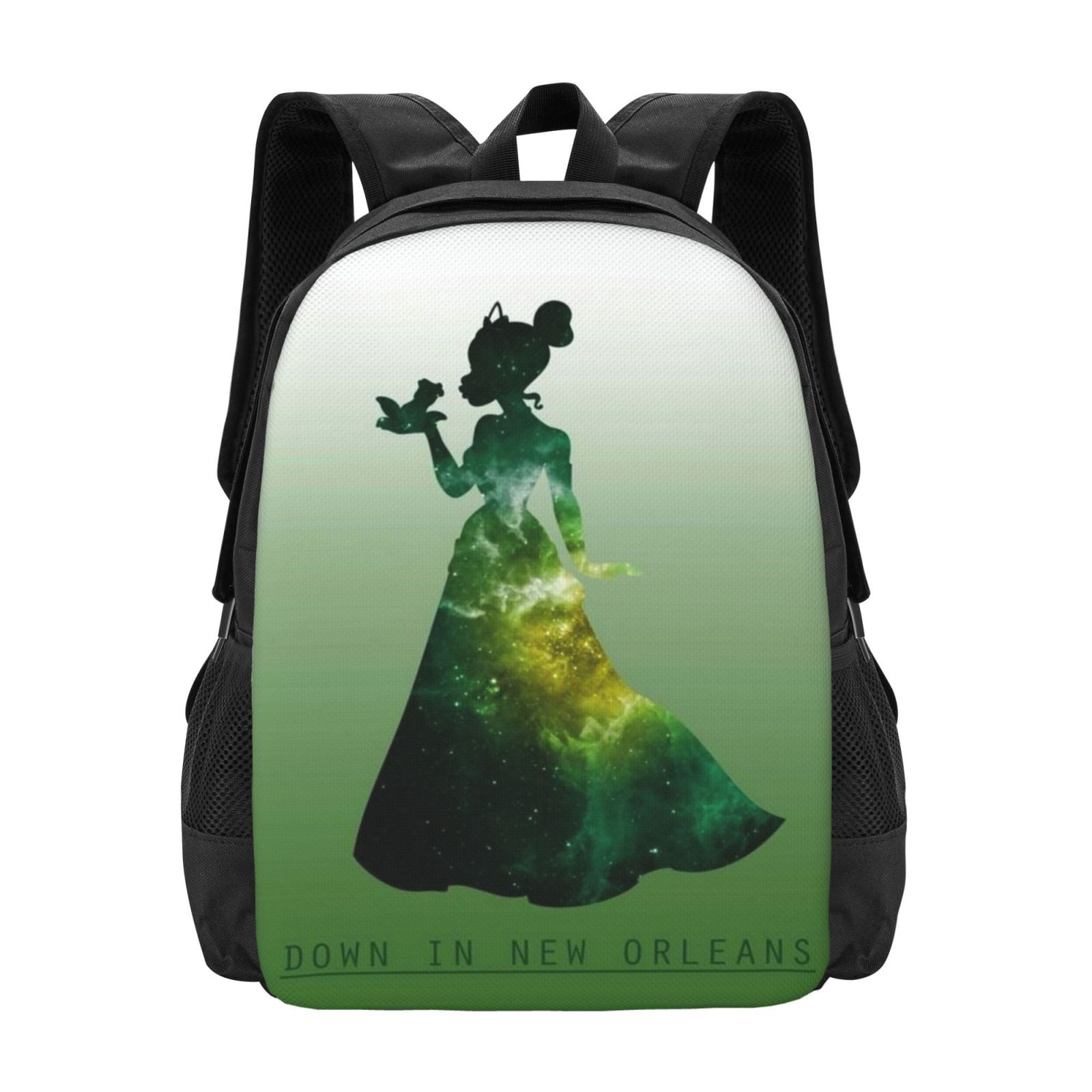 16.5In Princess Fro-g Backpack Bookbag Travel Laptop Bag Daypack for ...