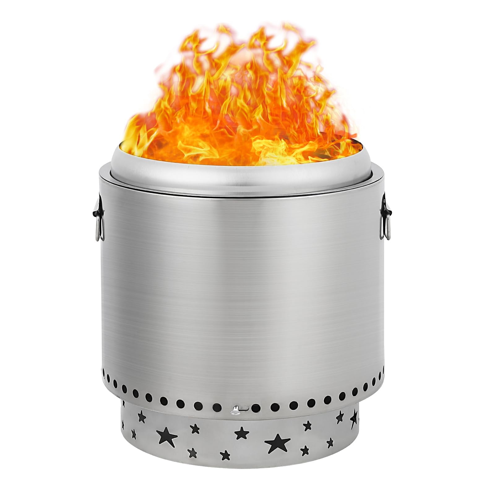 16.5 Inch Stainless Steel Smokeless Outdoor Fire Pit, Burning Wood ...