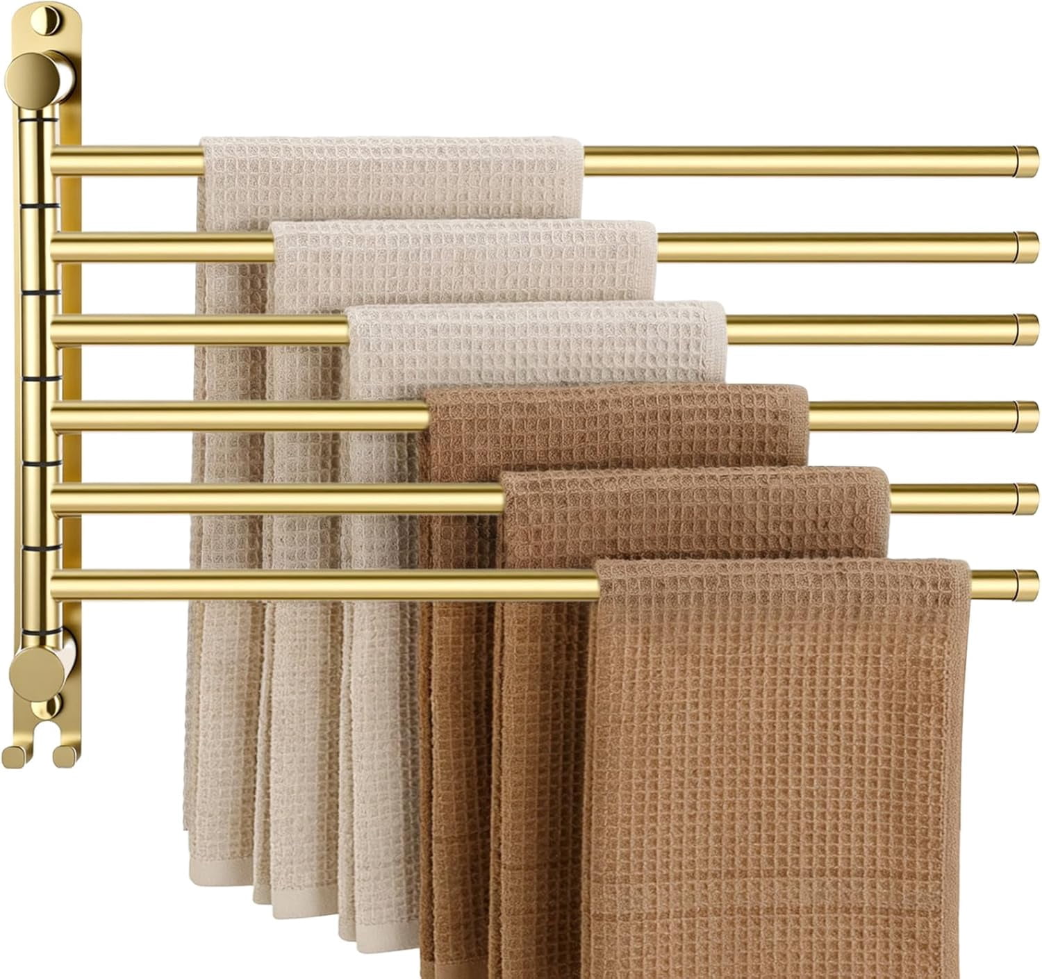 16.5 Inches Swivel Towel Rack 304 Stainless Steel 6 Arms Bathroom Towel ...