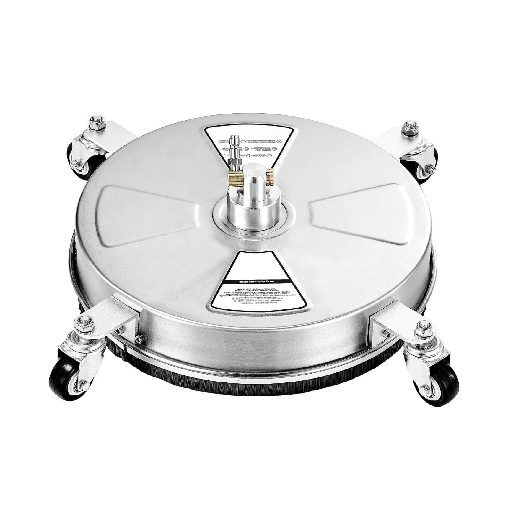 16.5" Pressure Washer Surface Cleaner - 4000 PSI Stainless Steel - 4 ...