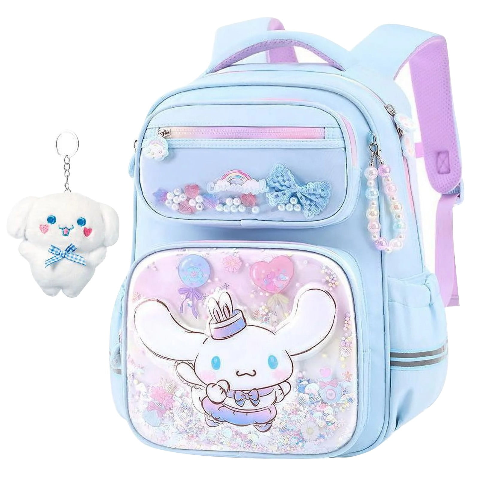 16.5" Sanrio School Backpack with Kawaii Sanrio Cinnamoroll Plush ...
