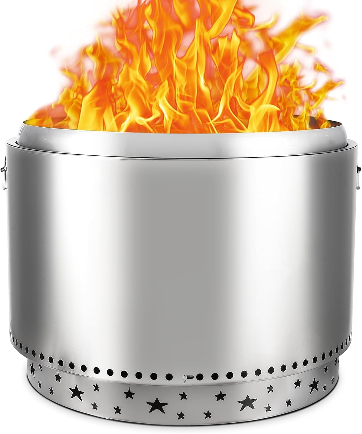 16.5" Smokeless Fire Pit, 304 Stainless Steel Portable Outdoor ...
