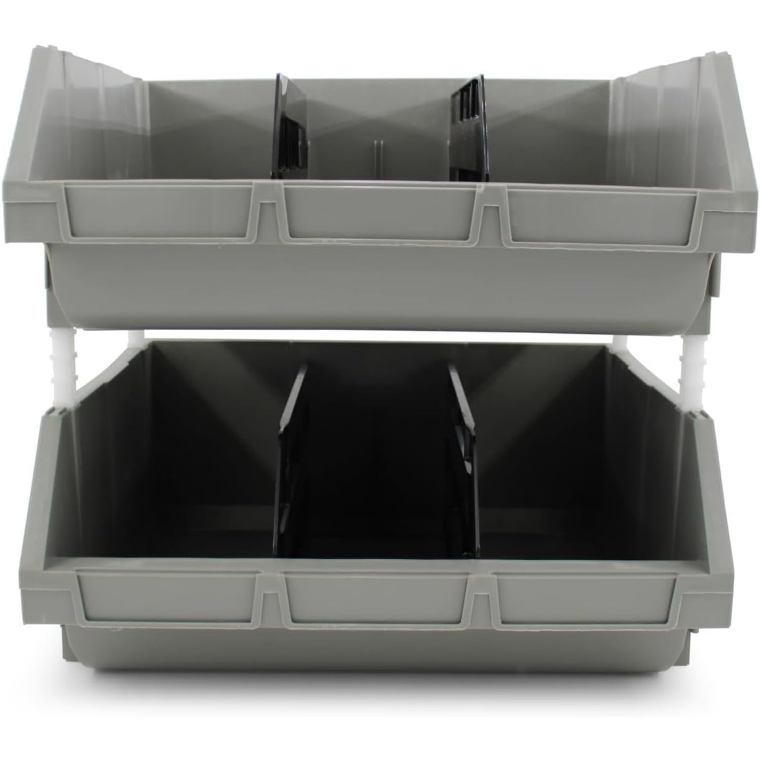 16.5" X 14.5" X 6.9" Grey Heavy duty thermoplastic storage bin ...