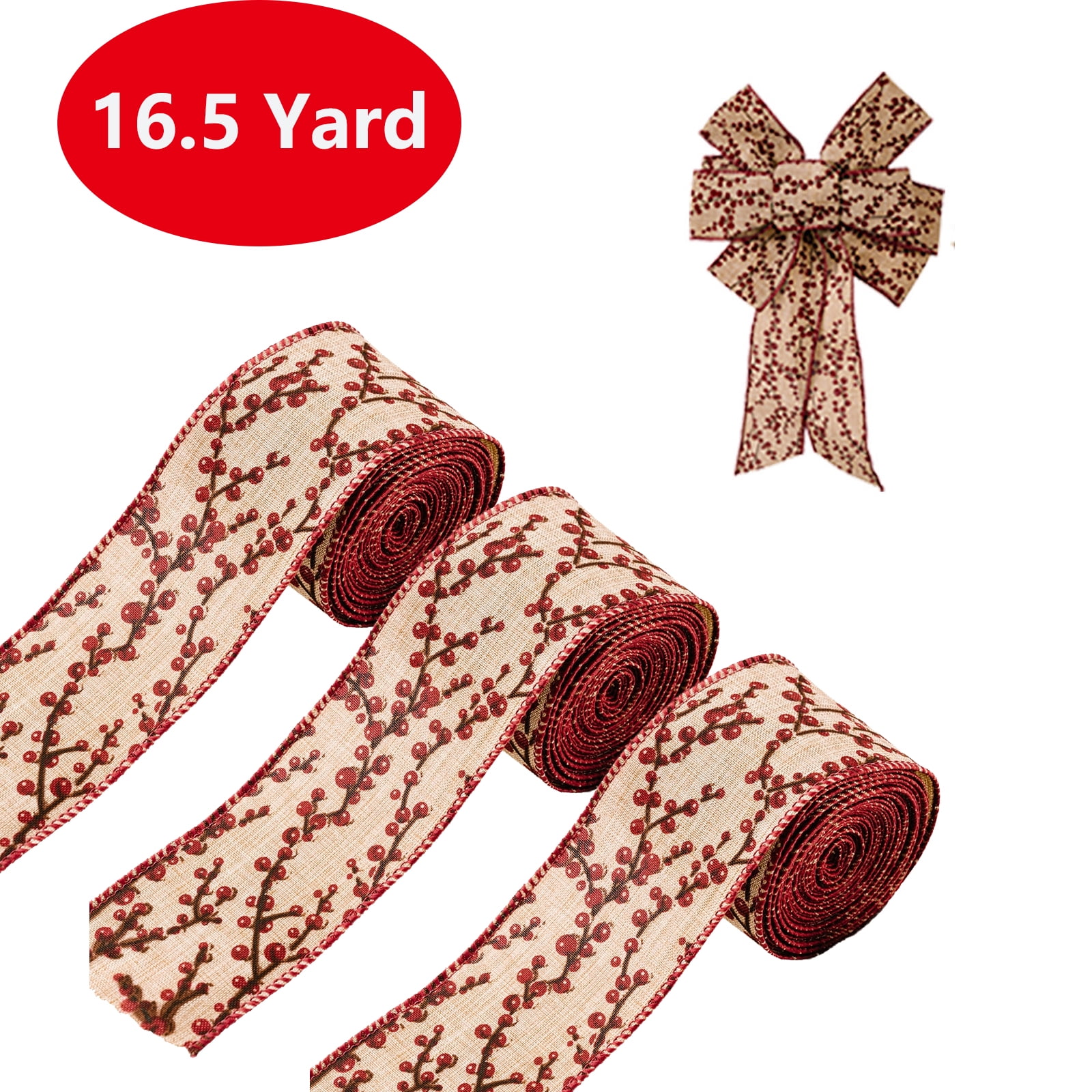16.5 Yards Christmas Wired Edge Ribbons Gingerbread Man Gingerbread ...