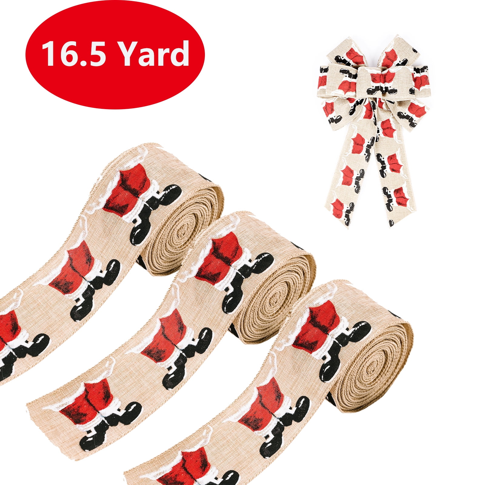 16.5 Yards Christmas Wired Edge Ribbons Gingerbread Man Gingerbread ...
