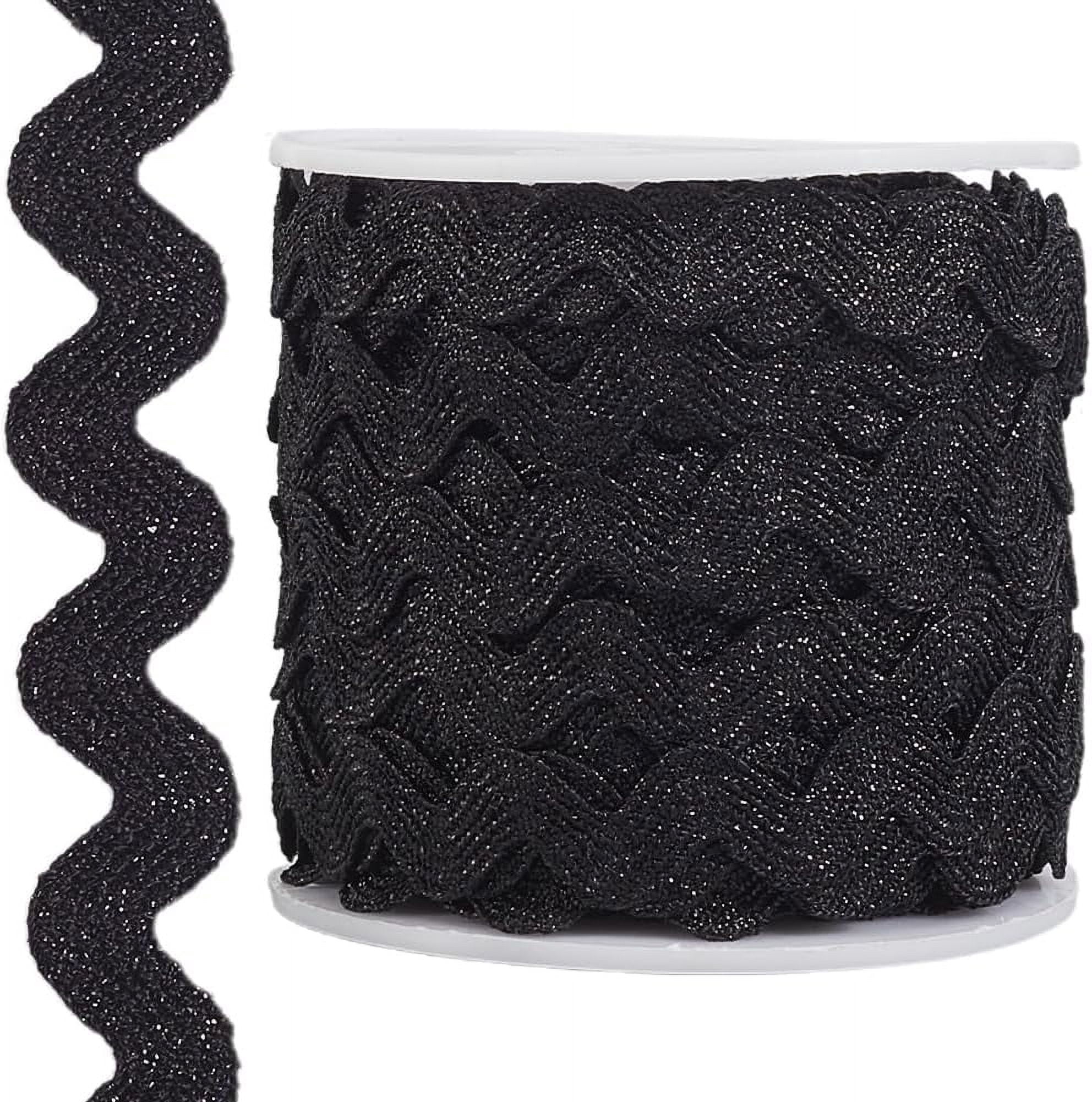 16.5 Yards Metallic Rick Rack 0.6 Inch Black RIC Rac Trim Glitter Zig ...