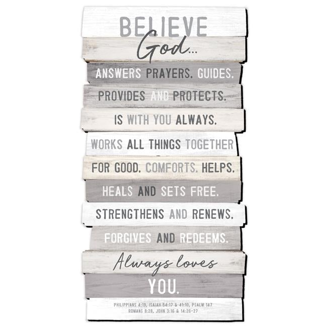 16.5 in. Stacked Believeii MDF Wall Plaque - Walmart.com