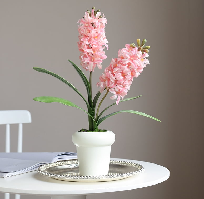 16.5 inch Artificial Hyacinth Flower Bouquet, Hyacinth Flowers Fake Flower with Stem Faux ...