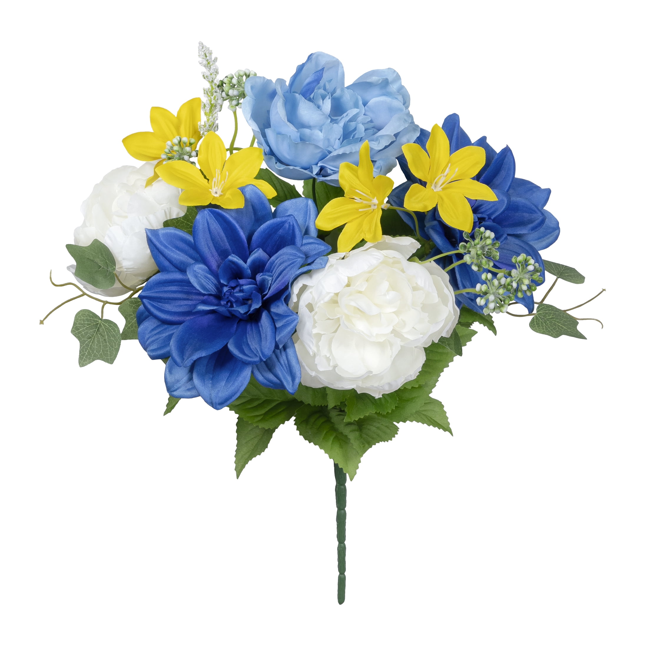 Mainstays Artificial Silk Blue Peony & Dahlia - Indoor Use - Walmart.com
