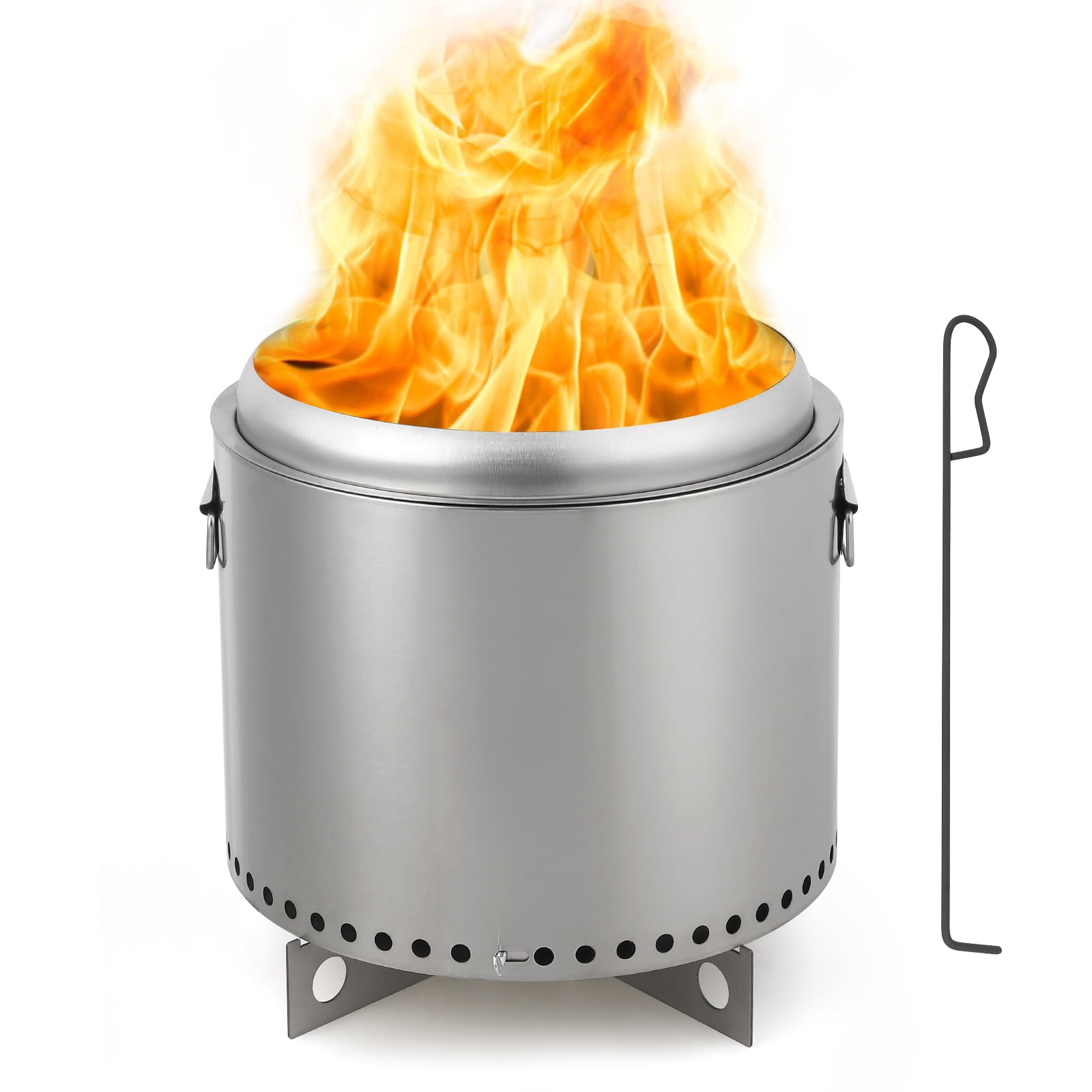 16.5 inch Stainless Steel Smokeless Fire Pit,Outdoor Smokeless Firepit ...