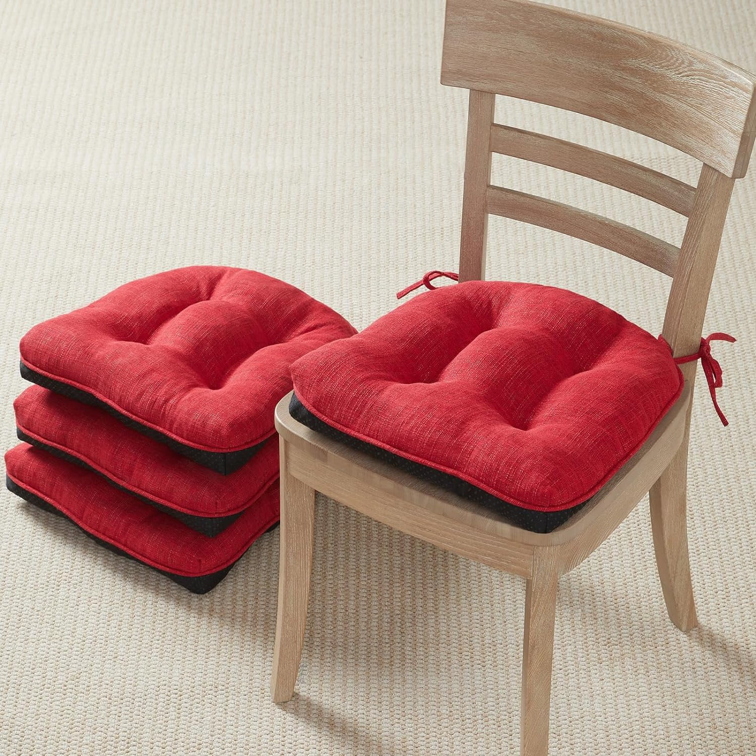 16.5"x15.5" Kitchen Chair Cushions Set of 4 for Dining Chair, Soft ...