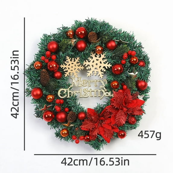 16.53" Artificial Christmas Wreaths Home Decor, Plastic Norfolk Pine ...