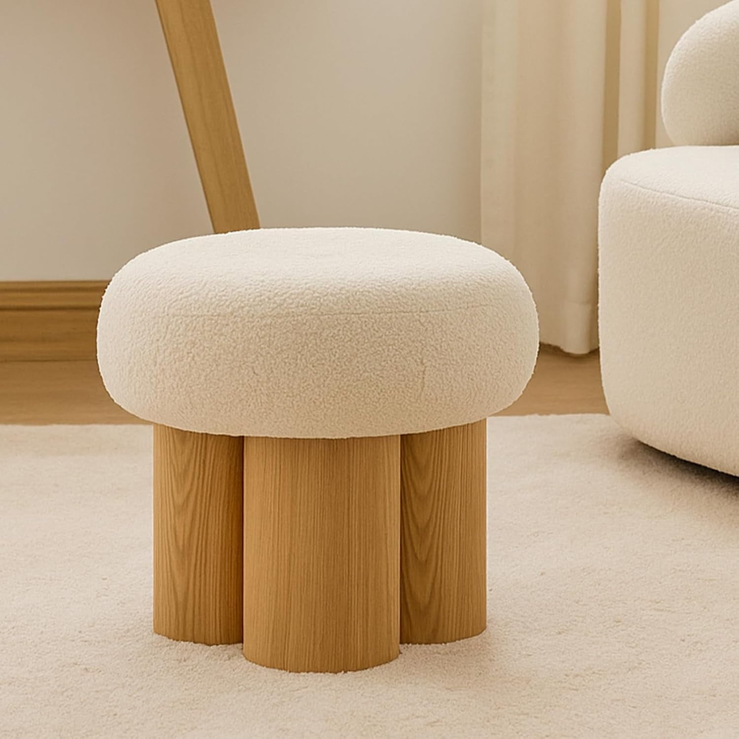 16.54''Mushroom Ottoman,Mushroom Stool Modern Fabric Ottoman Foot Rest ...